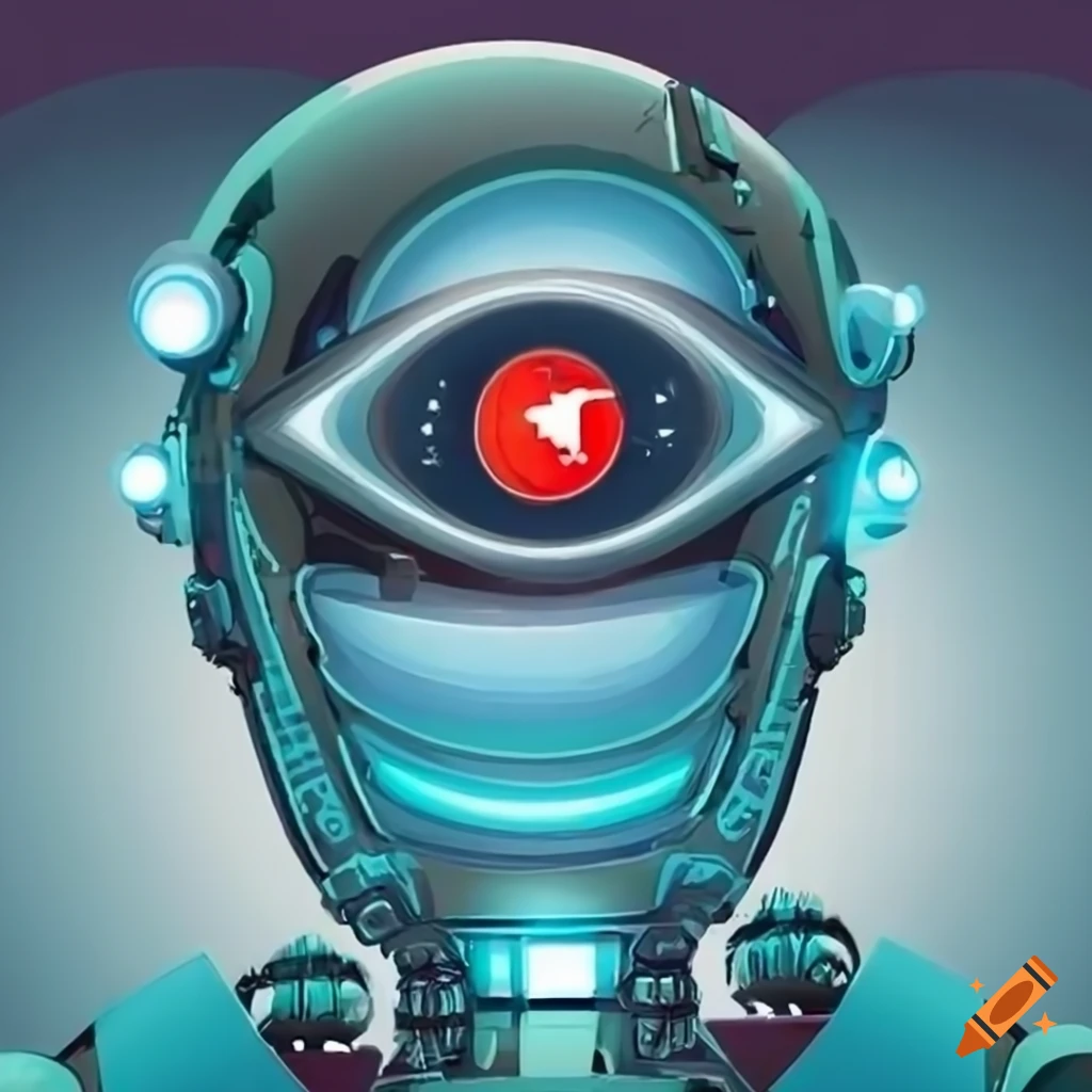 Futuristic robot illustration for youtube banner