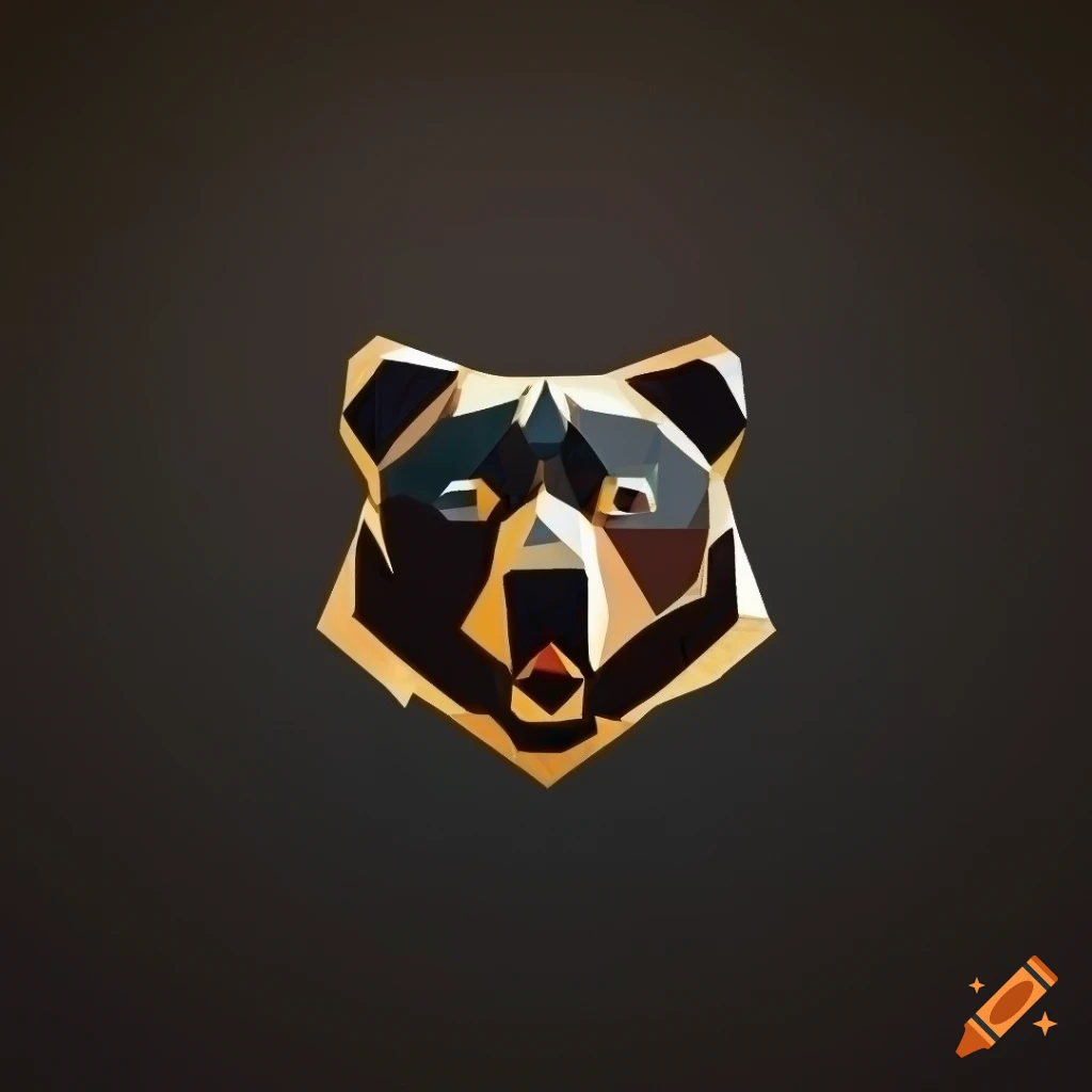 Low poly bear logo on Craiyon