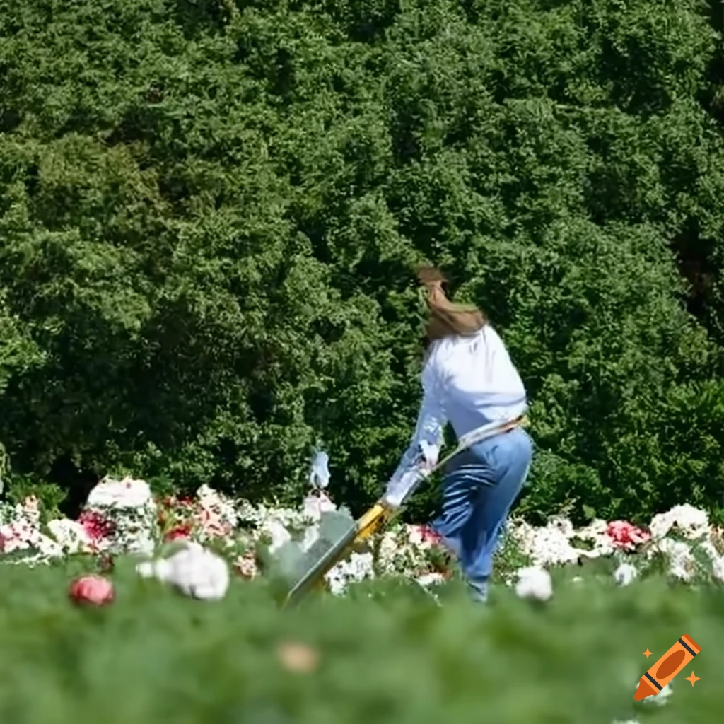 Satirical image of Melania Trump destroying flowers in the Rose Garden ...