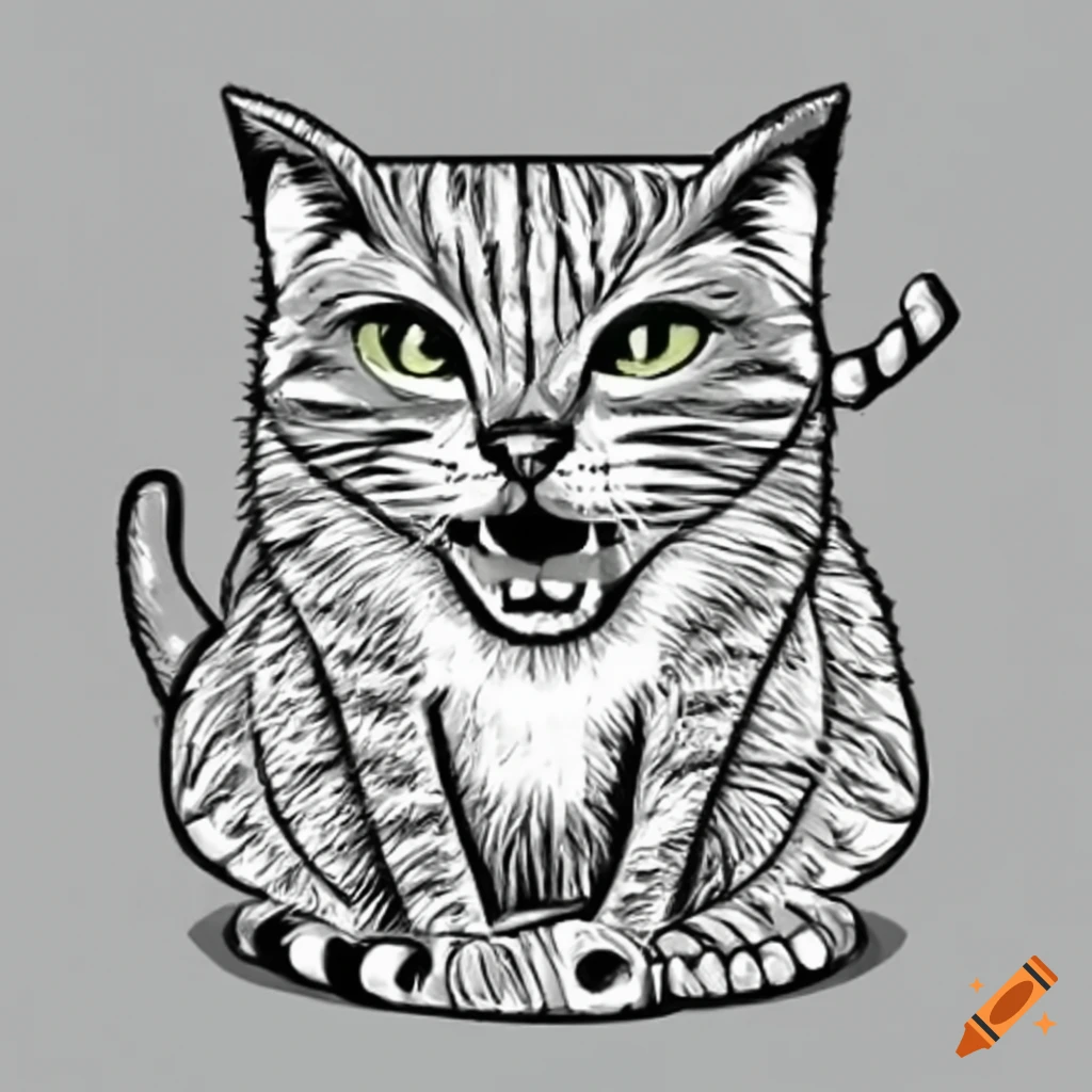 Cat brushing its teeth on Craiyon