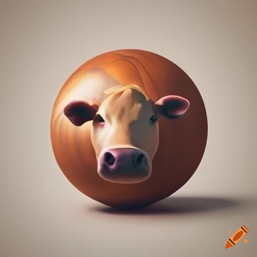Abstract art of a cow sphere on Craiyon