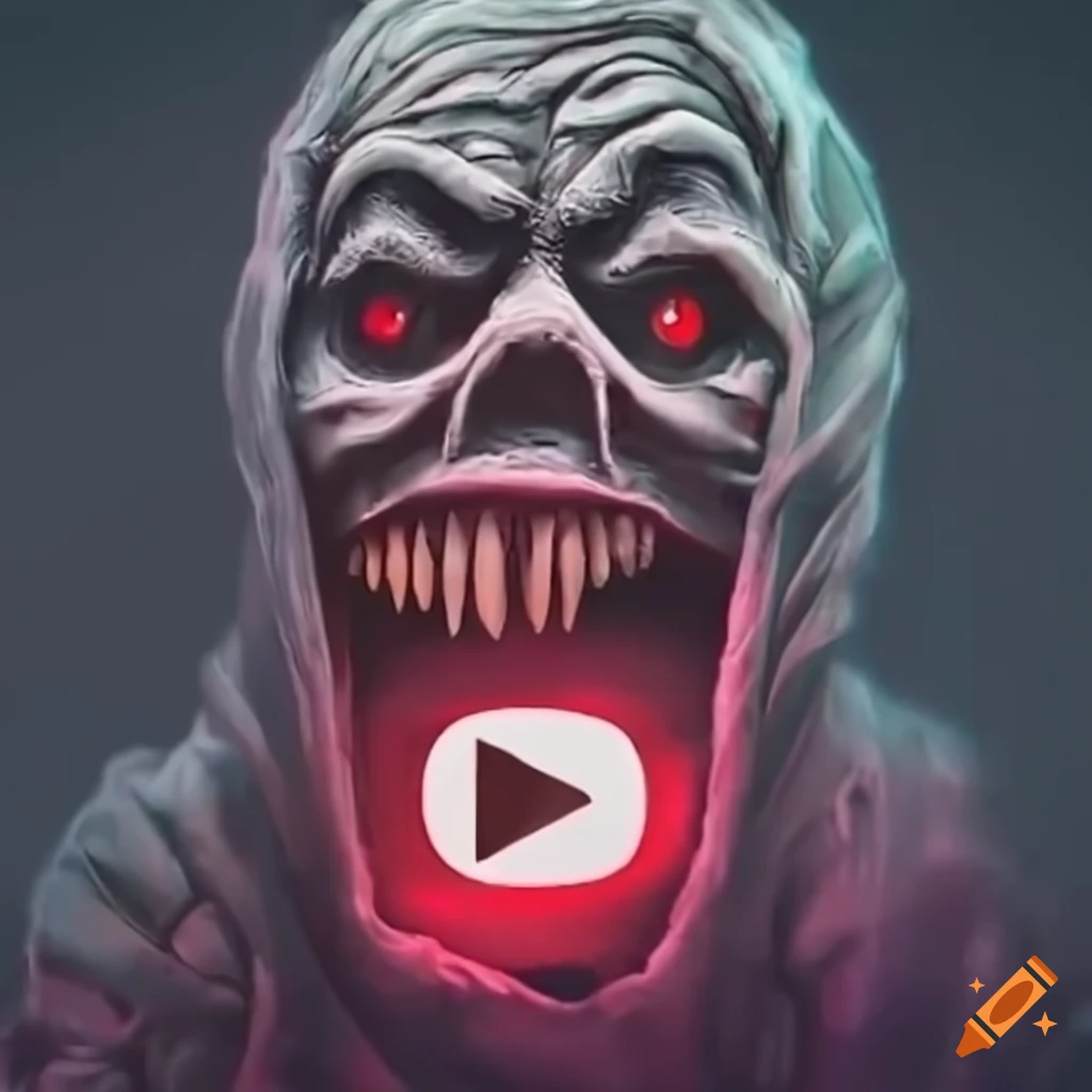 Scary logo for a youtube channel on Craiyon