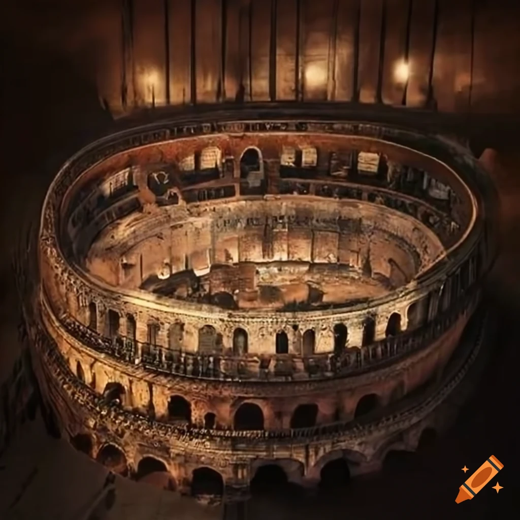 Bird's eye view of ancient rome