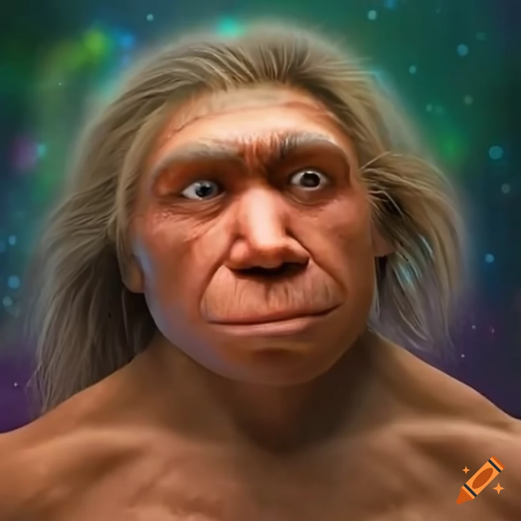 Colorful depiction of victorious neanderthals on Craiyon
