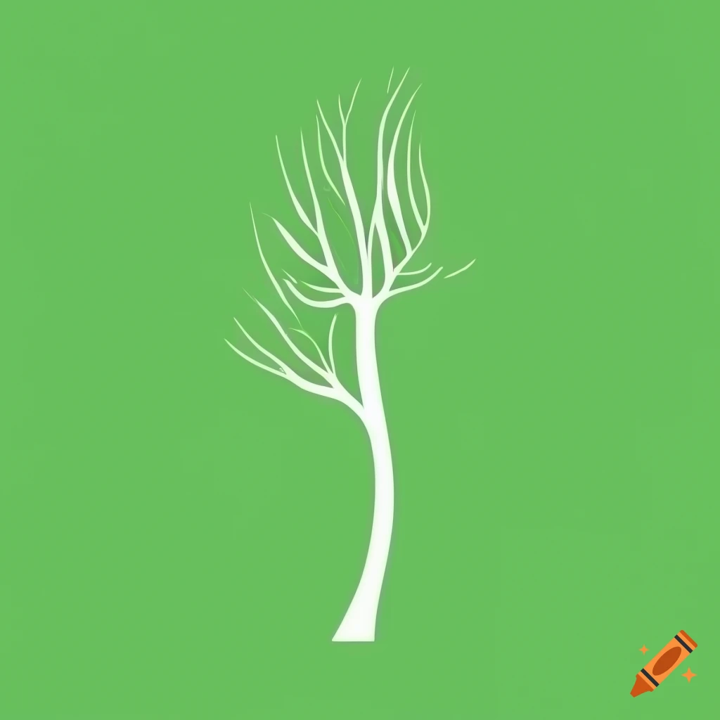 Hand drawn minimalistic tree design on white background on Craiyon