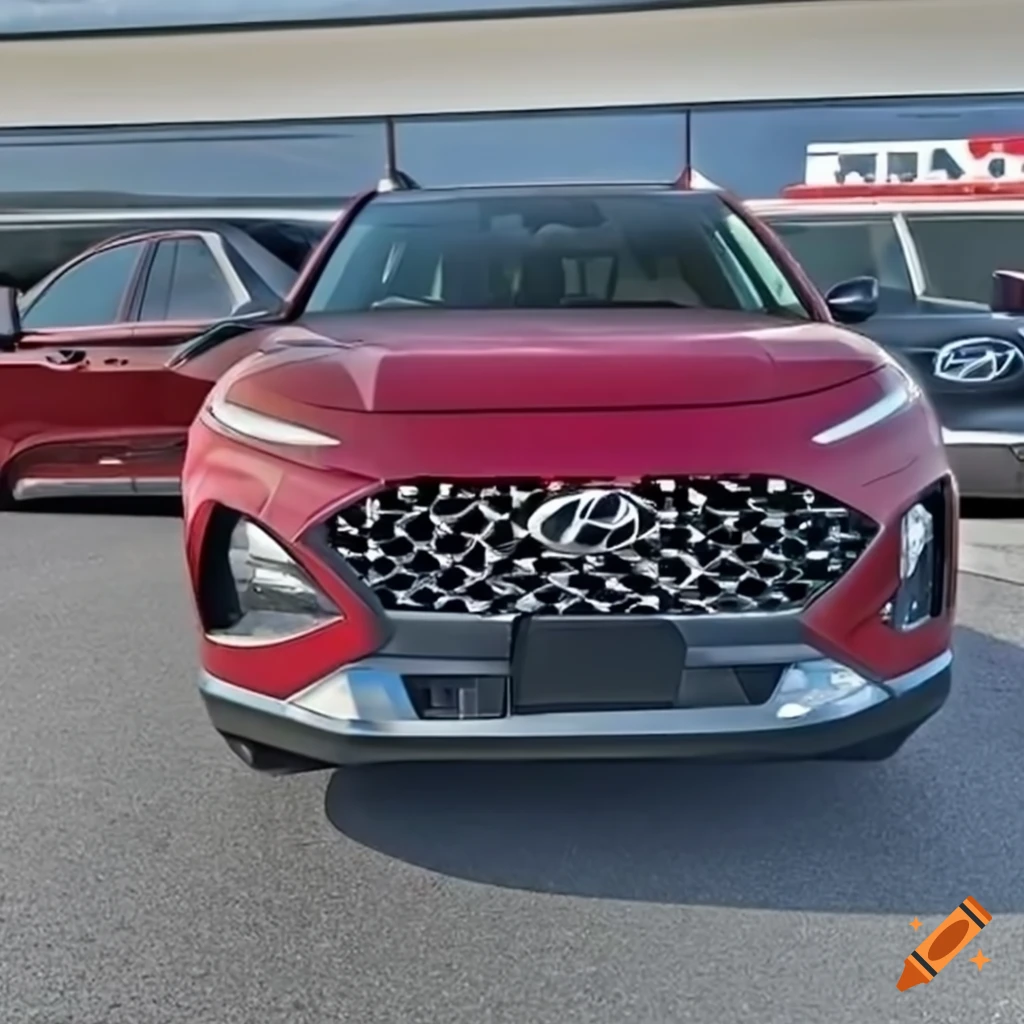 Front view of 2022 Hyundai Santa Fe Kona on Craiyon