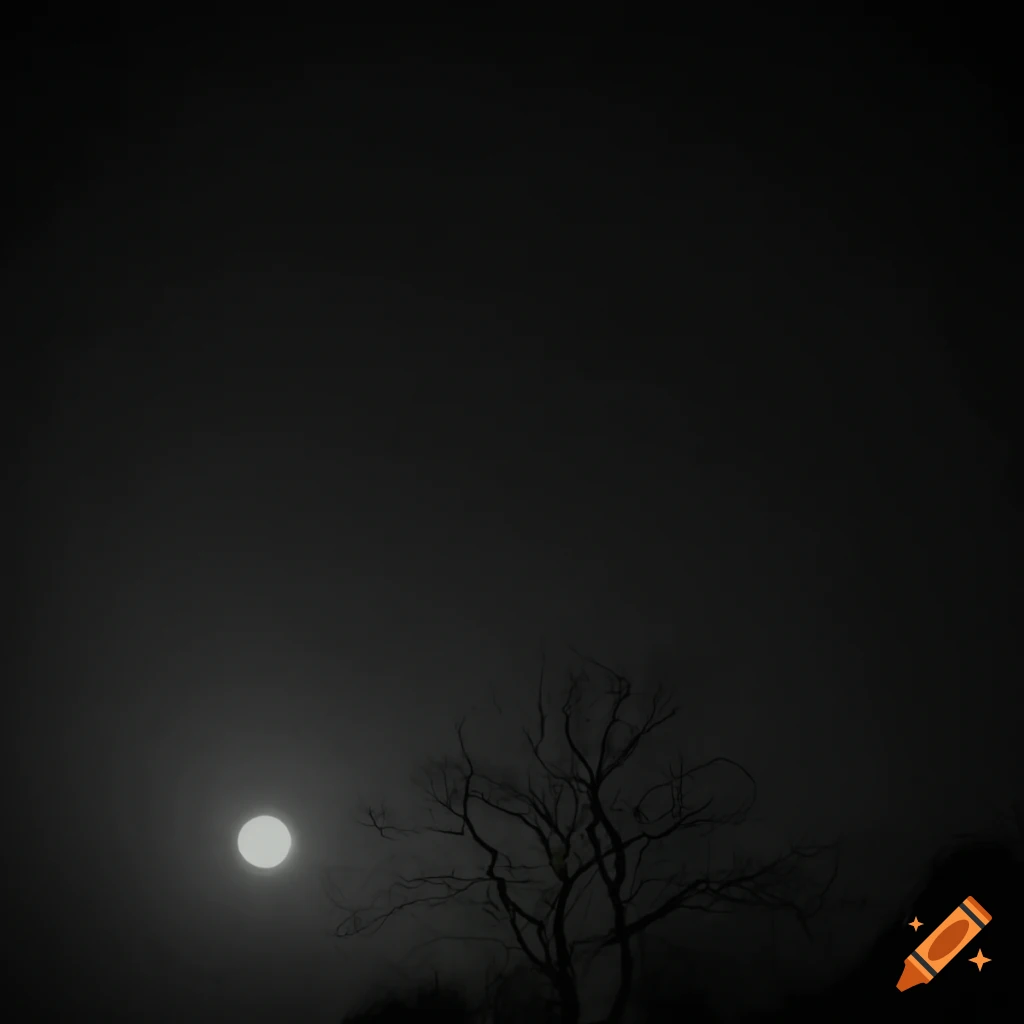 Unsettling greyscale night sky on Craiyon