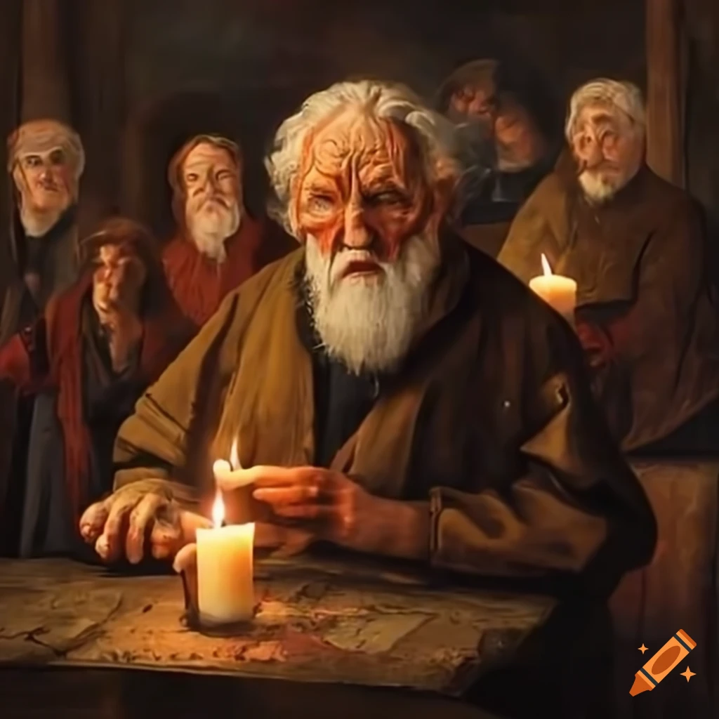 Medieval tavern with crowd applauding on a small stage on Craiyon