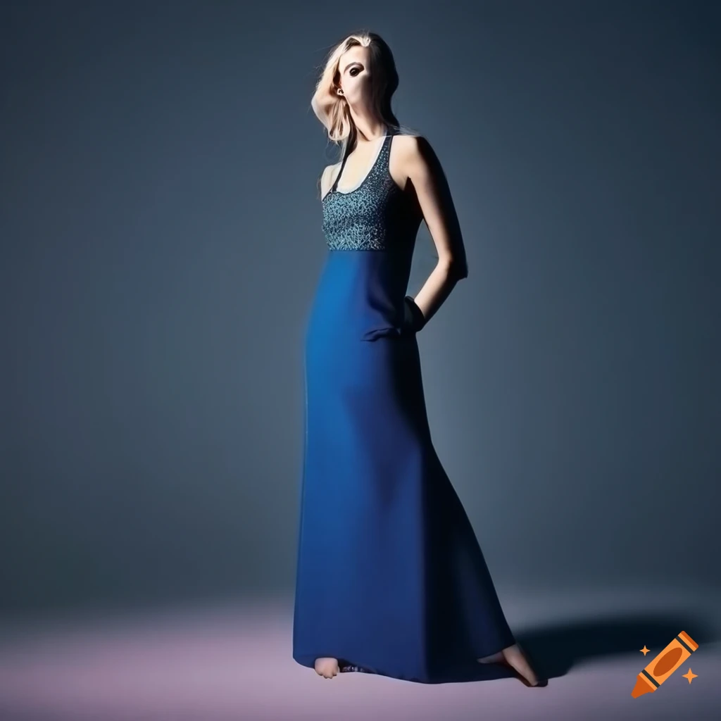 Woman in tank top and pencil skirt in living room