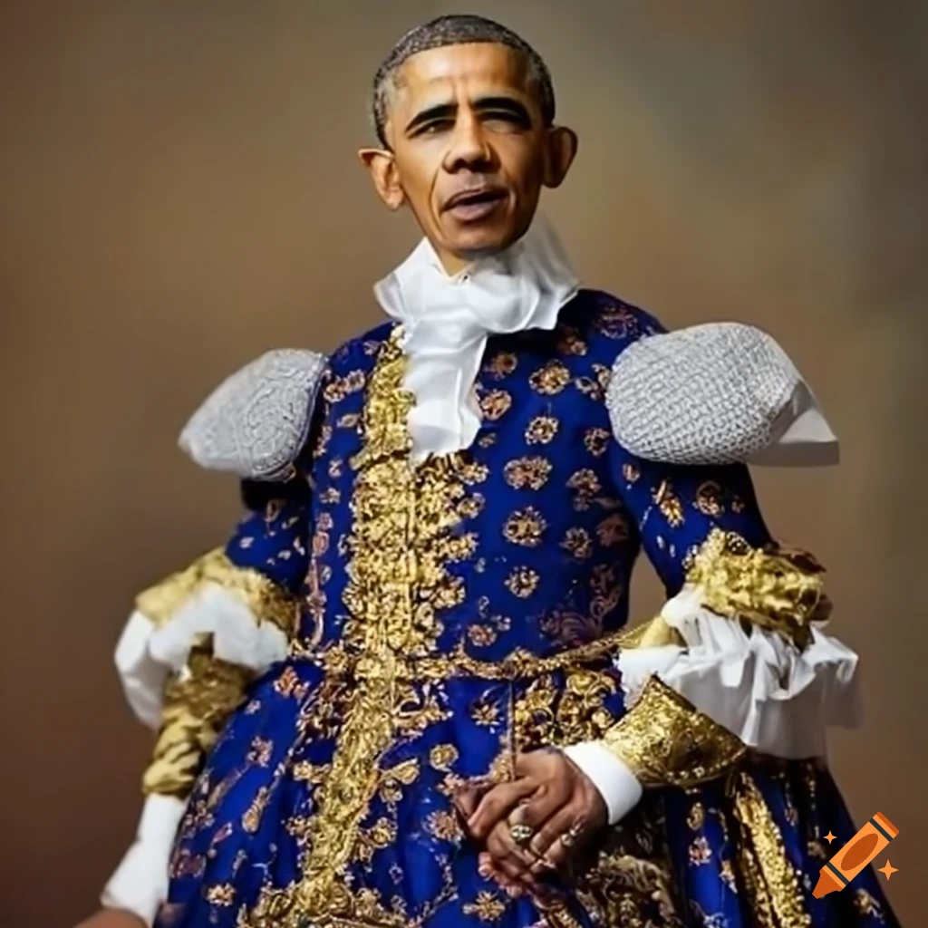 Baroque-style portrait of barack obama