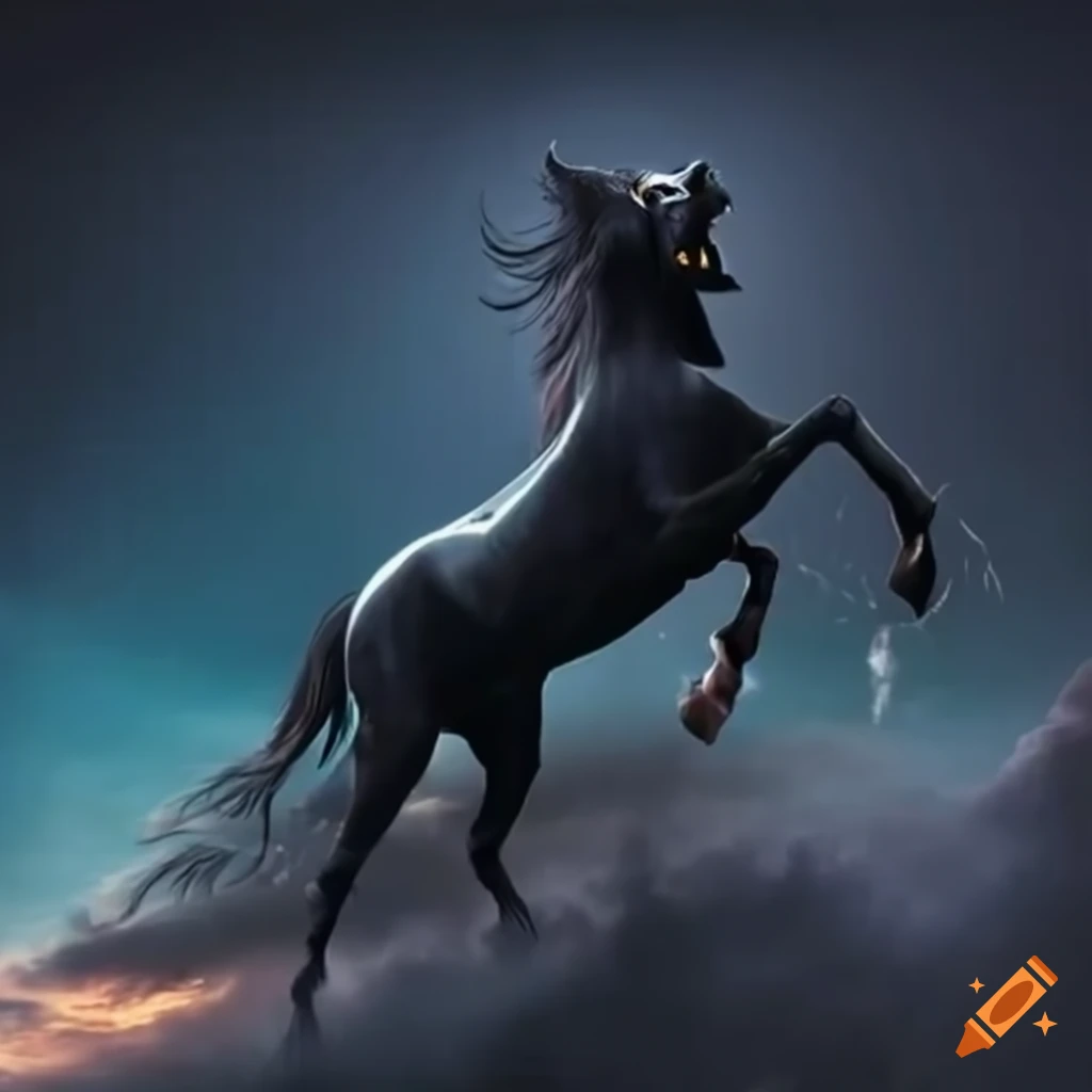 Horse with fangs on Craiyon