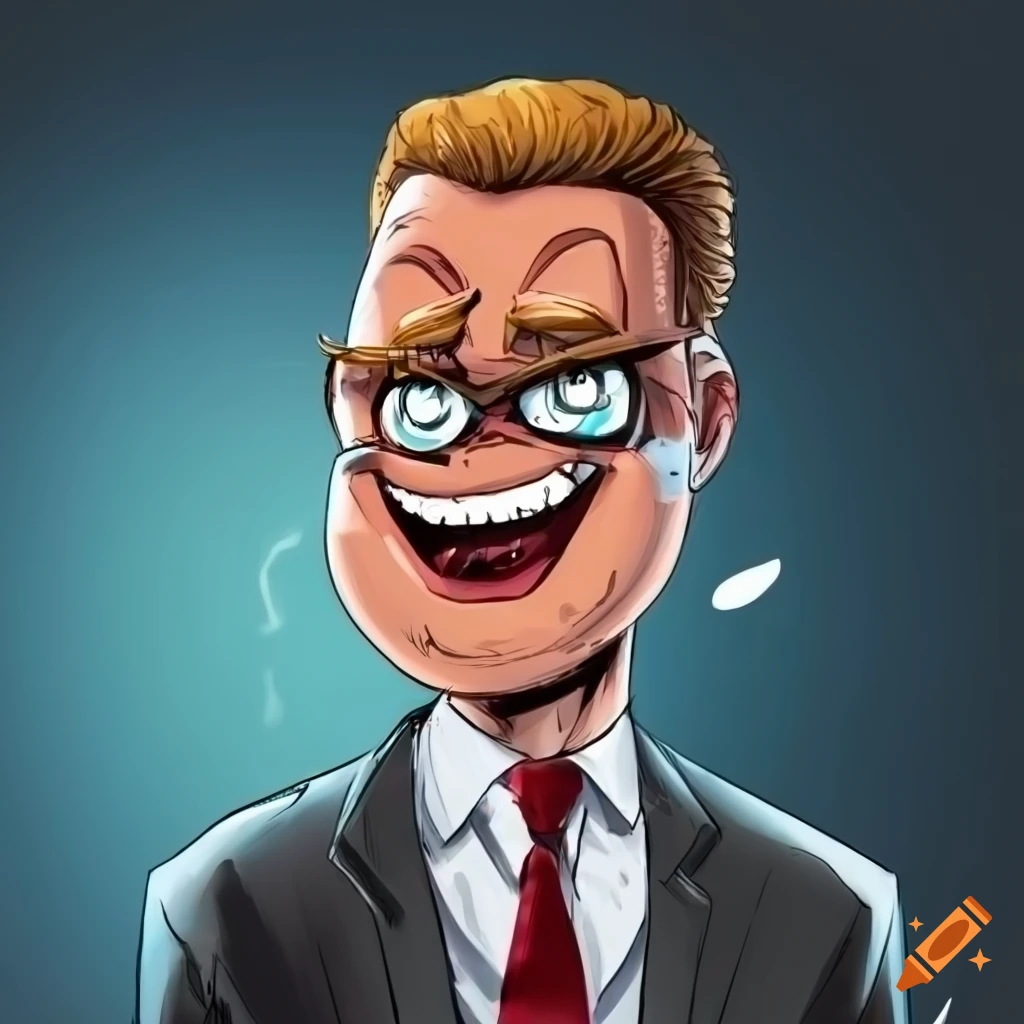 Comic of a smiling boss in a suit