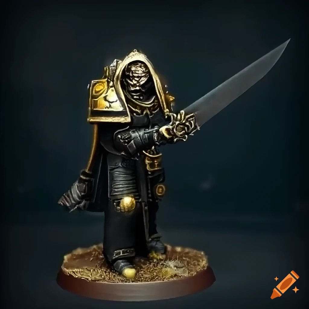 Sci-fi depiction of a psyker from warhammer 40k