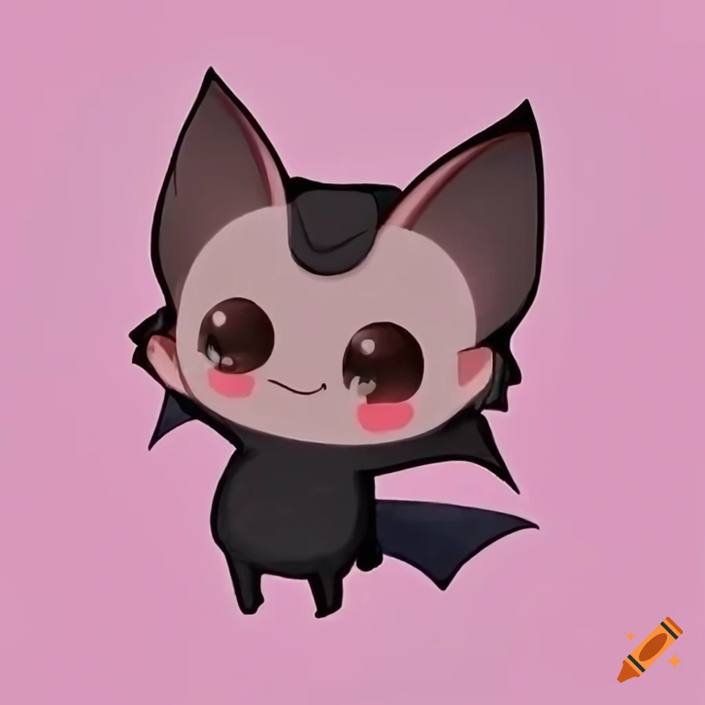 Cute bat with a smile on Craiyon