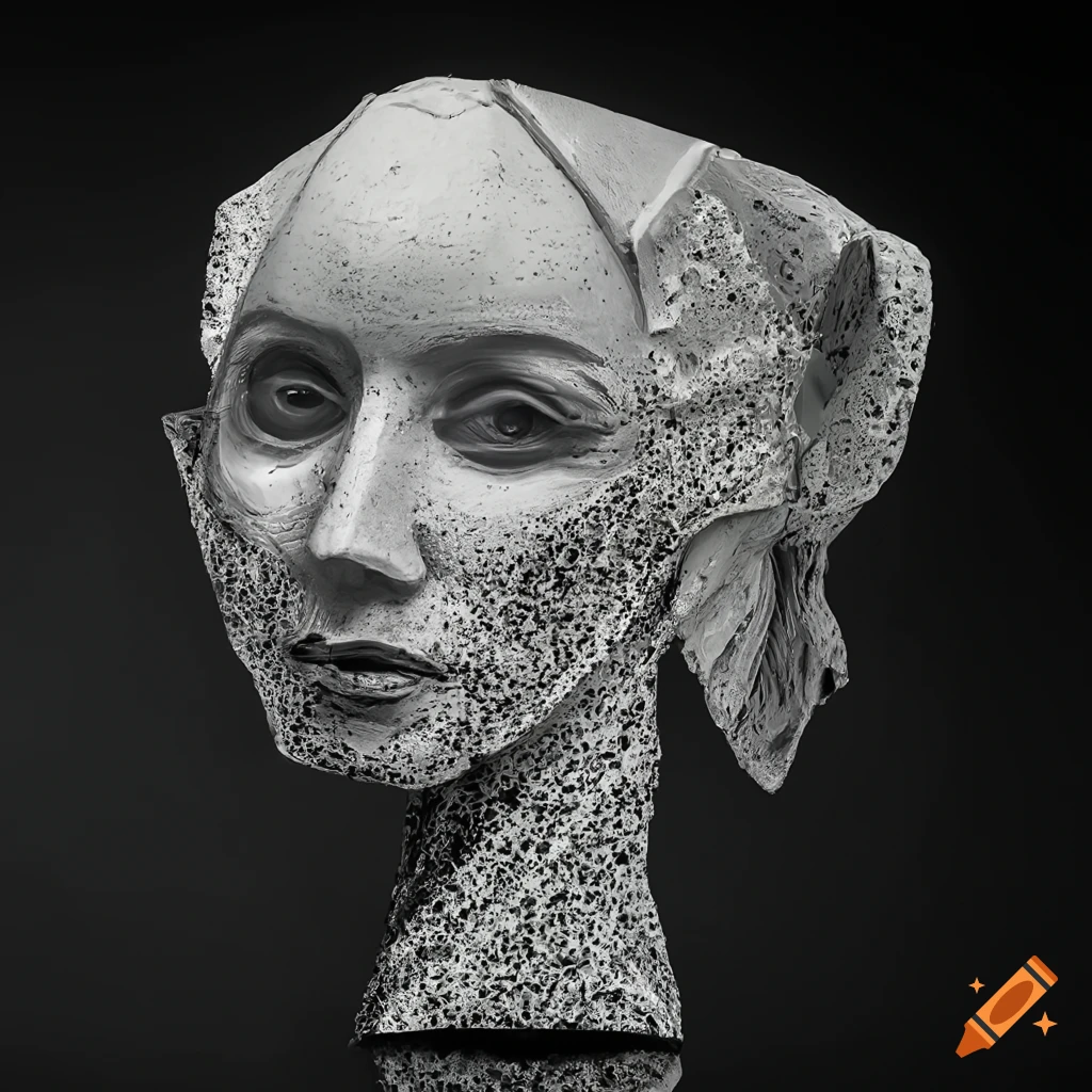 Sculpture of origami figures with vivid composition