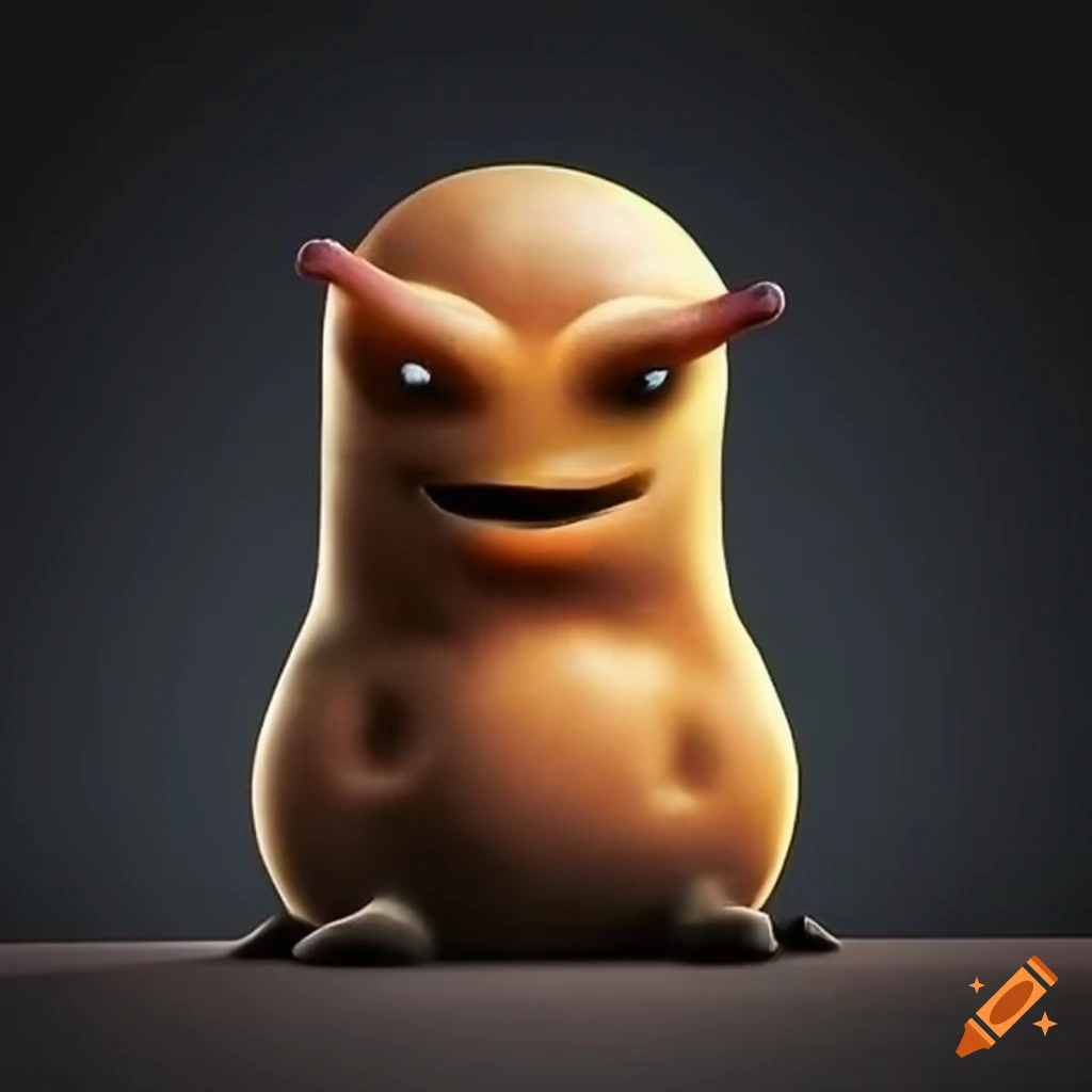 A close-up of a slug in nature on Craiyon