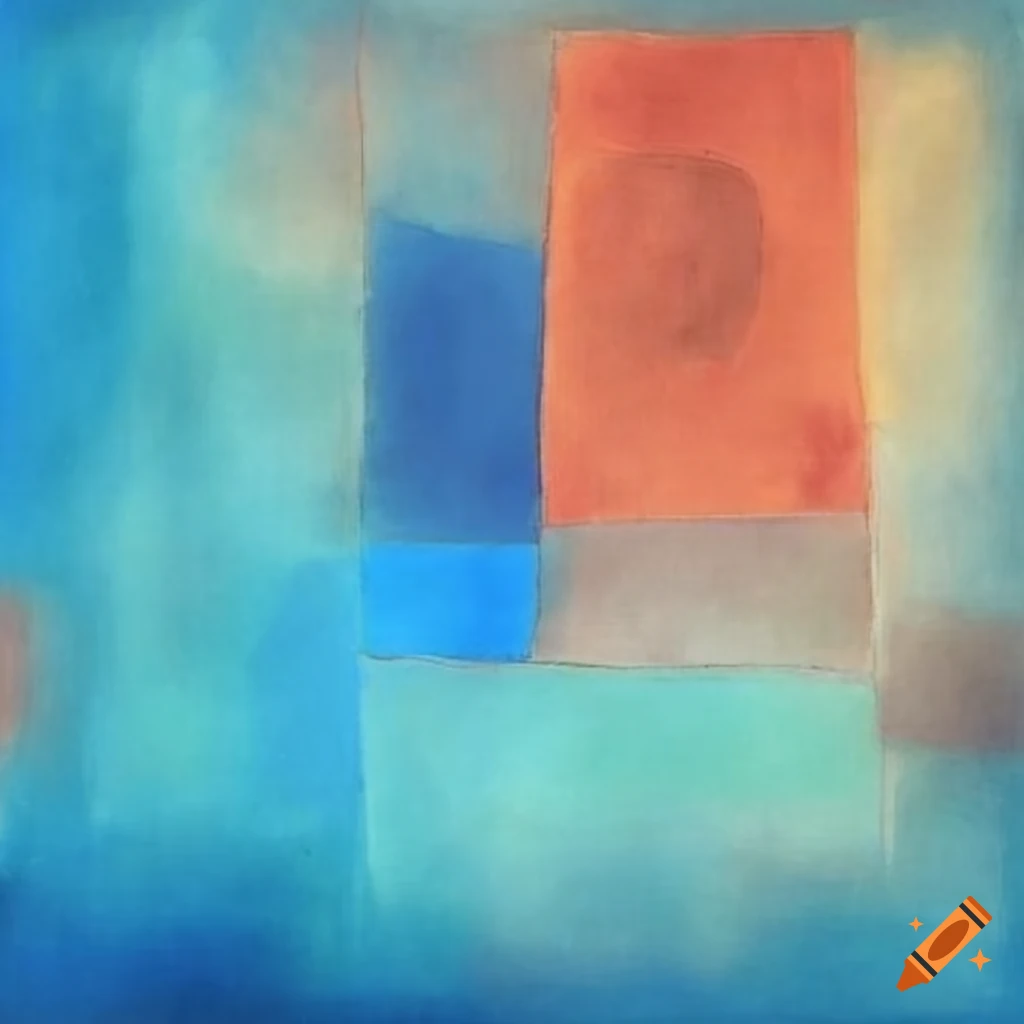 Abstract artwork with shades of blue rectangles