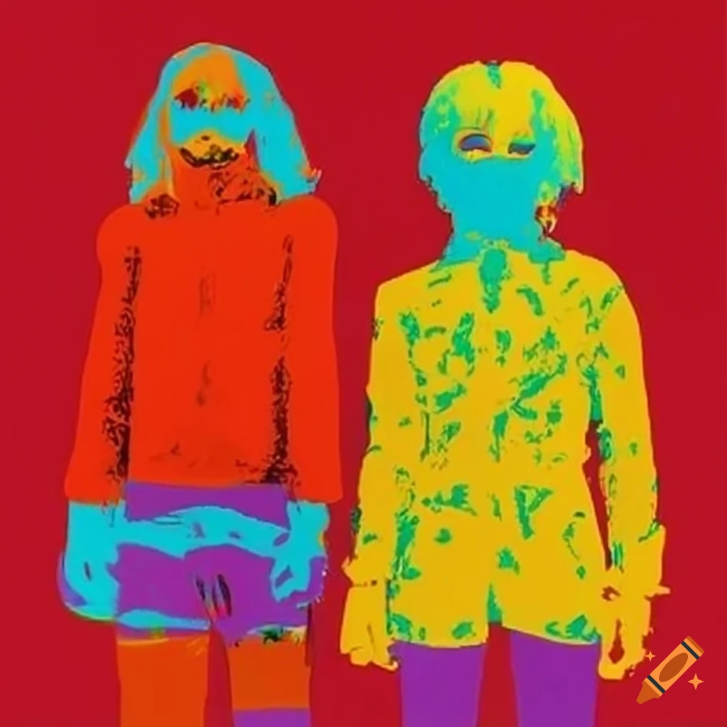 Andy warhol style image of action figures on Craiyon