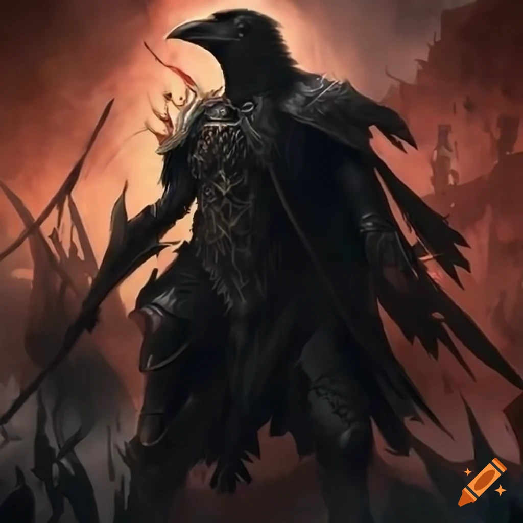 Aarakocra raven fighter on Craiyon