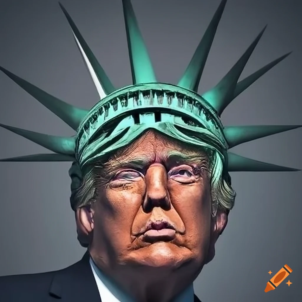 Melania trump depicted as the statue of liberty on Craiyon