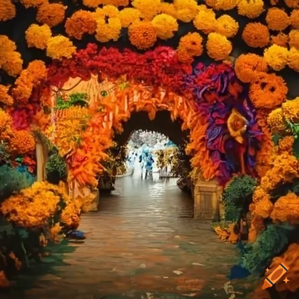 Puente de flores del día de muertos on Craiyon