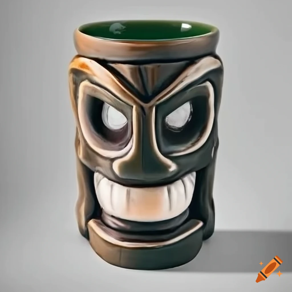 Skeleton santa tiki mug on Craiyon