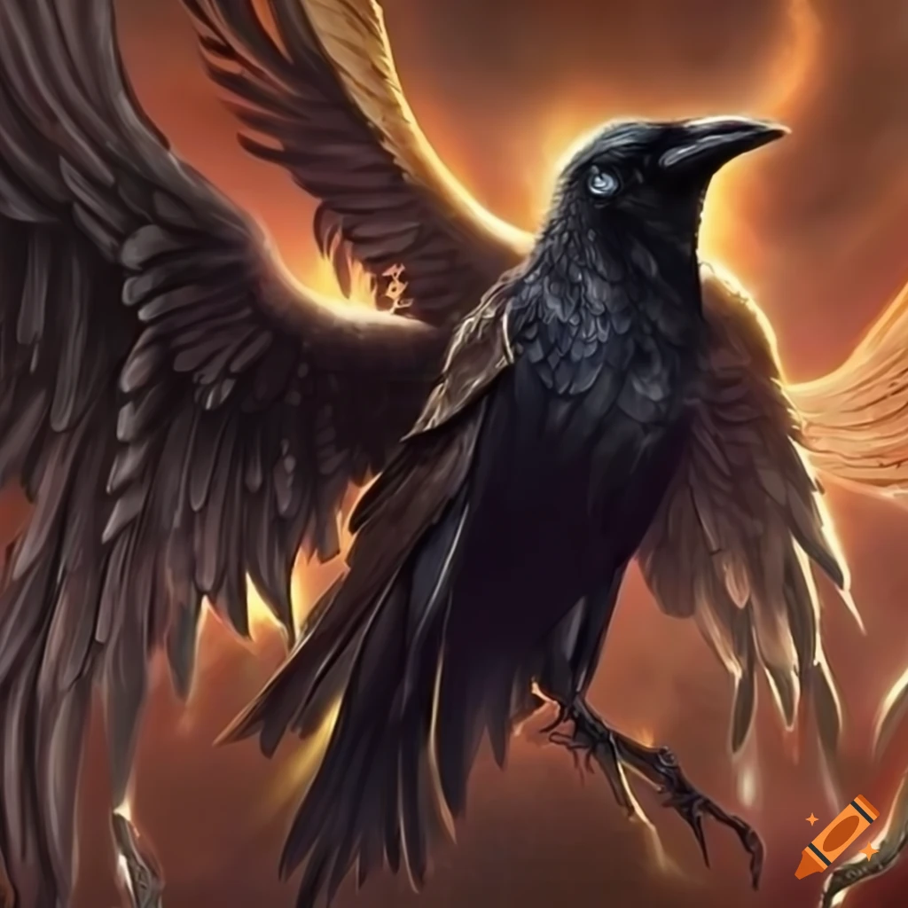 Image of a crow with angel wings on Craiyon