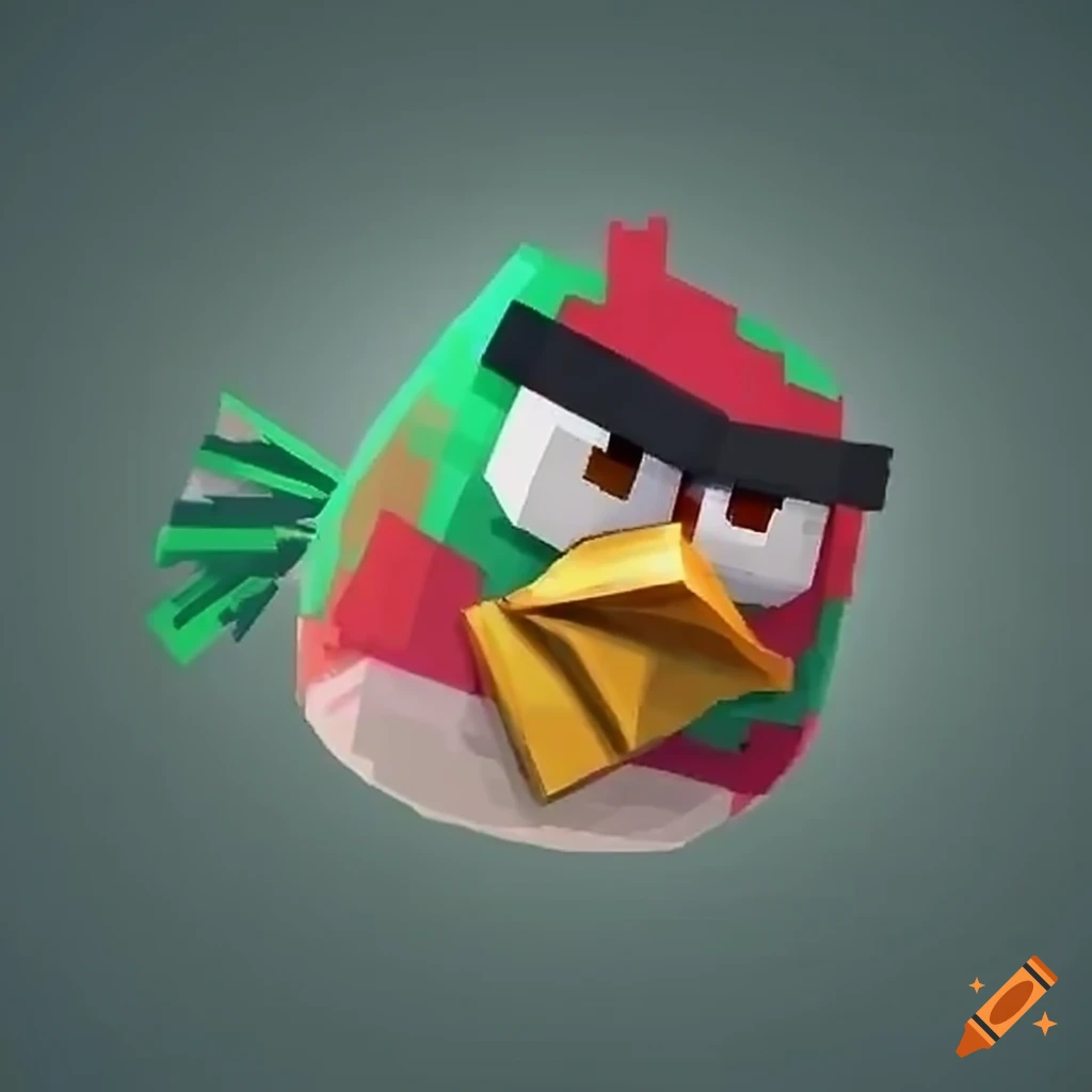 Minecraft and angry birds mashup on Craiyon