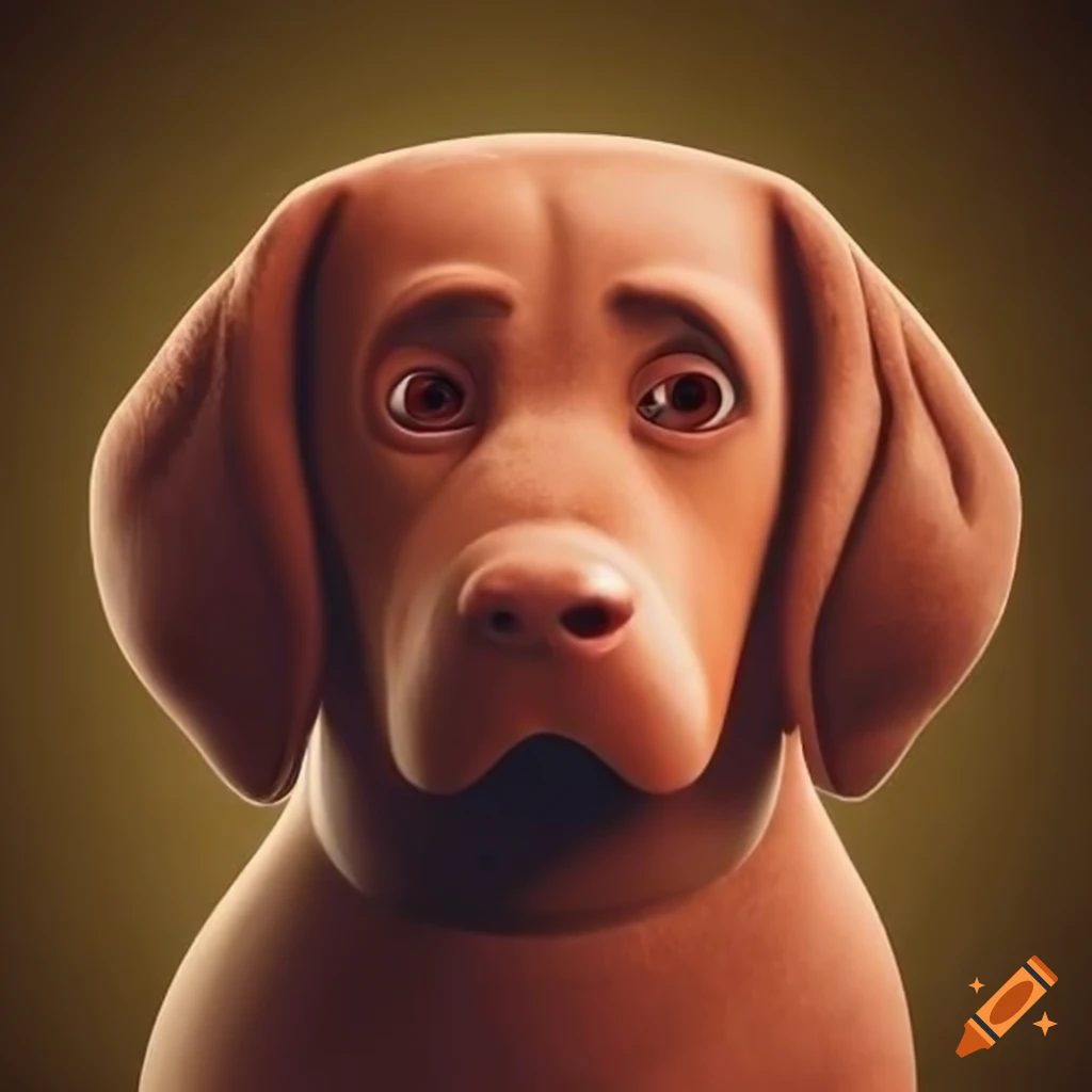 Pixar inspired image of a chocolate lab named Sam in a park on Craiyon