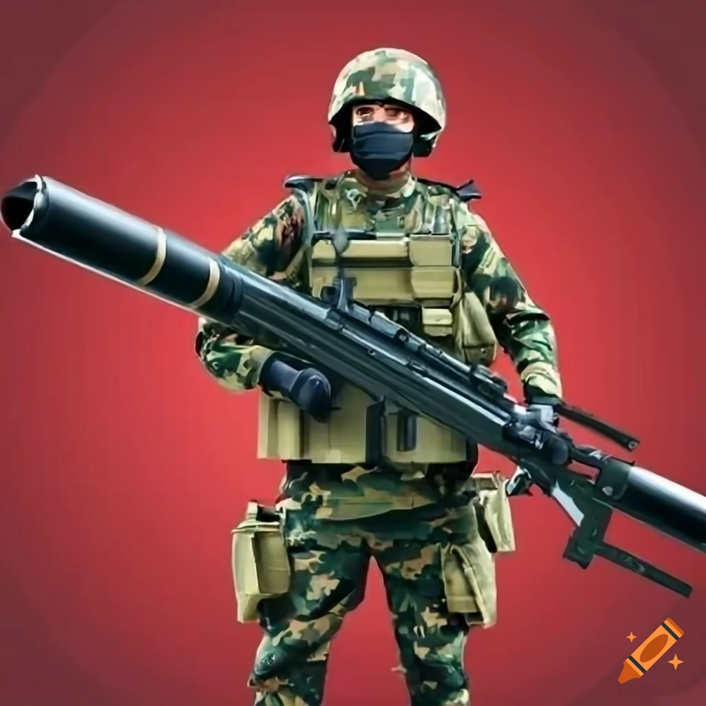 Image of a chinese soldier with a rocket launcher on Craiyon