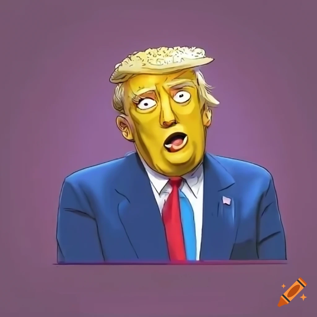 Satirical depiction of a character resembling donald trump in the ...