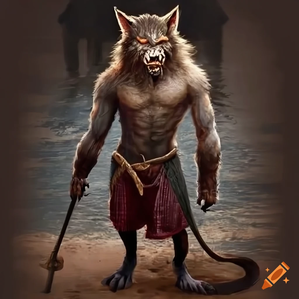 Werewolf pirate standing at the docks