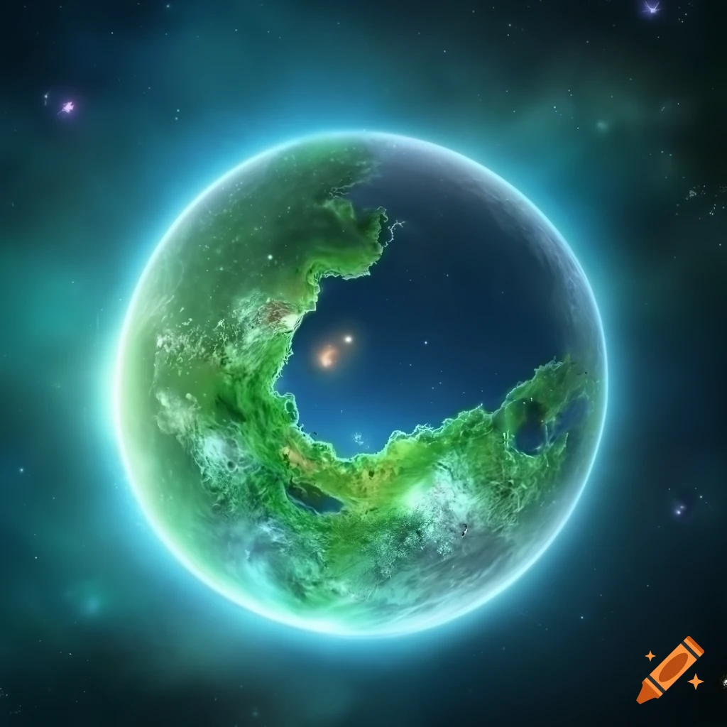 Space Planets Blue And Green Green Planet💚 & Yellow Planet💛