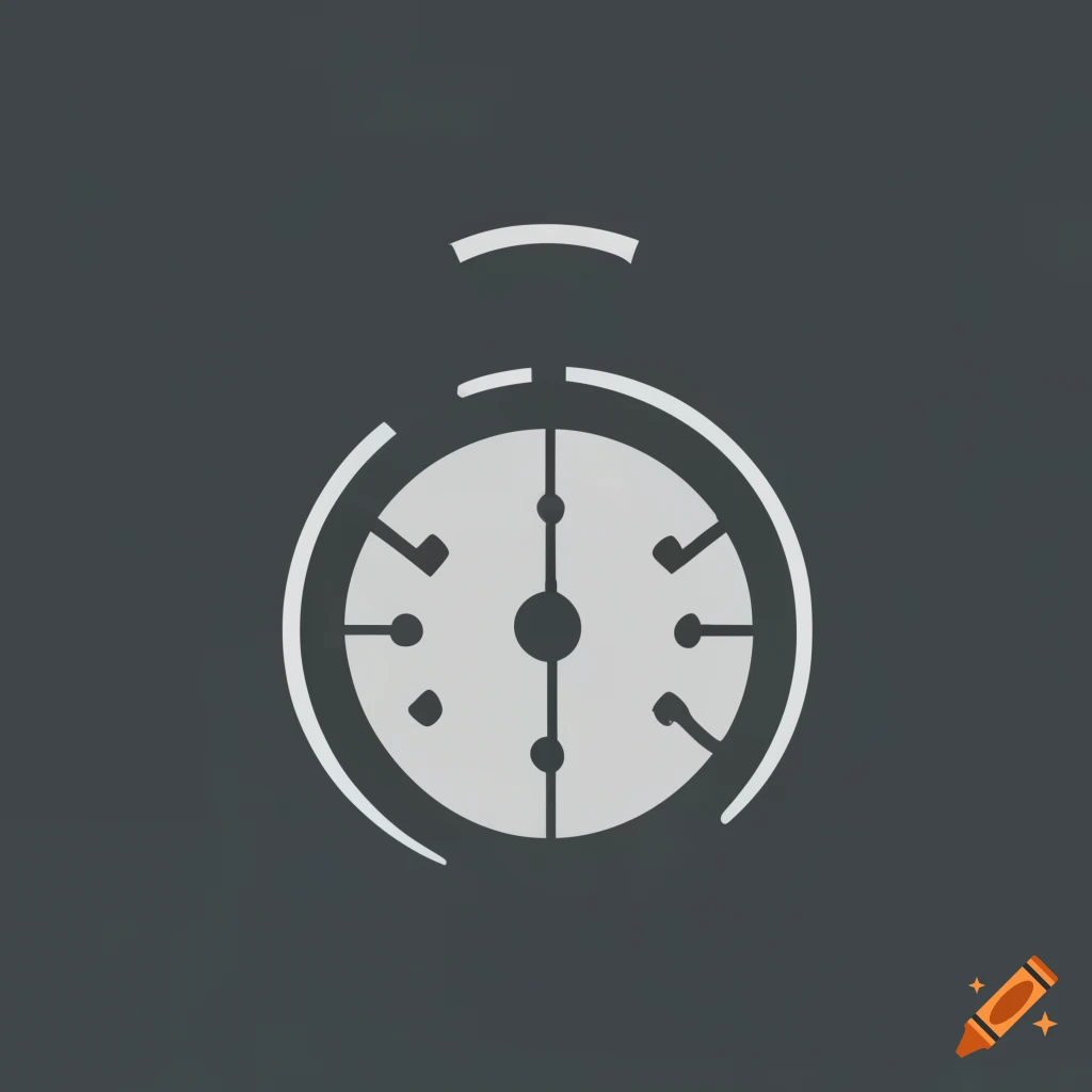 Geometric timer logo on a clean background on Craiyon