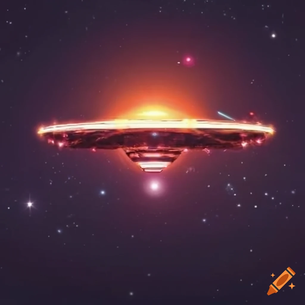 Cosmic image of a glowing ufo