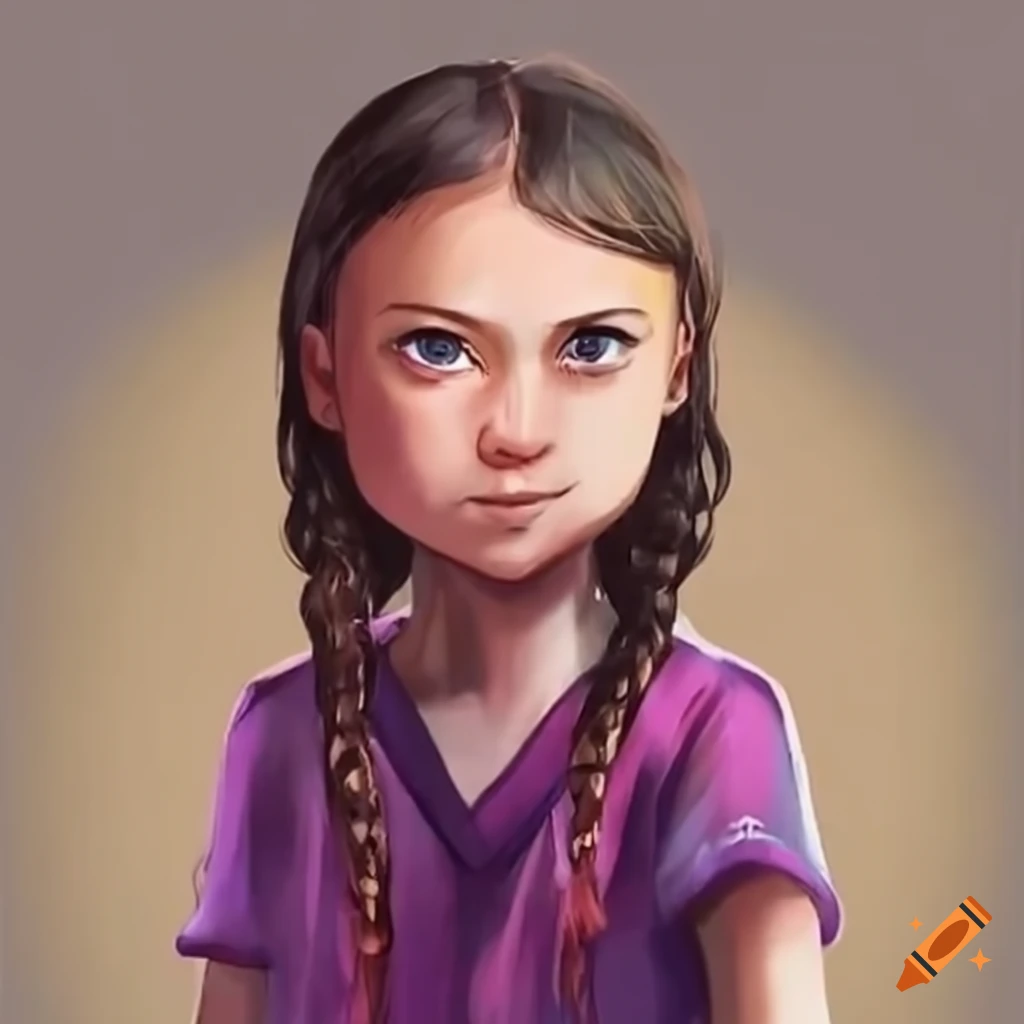 Greta thunberg portrayed as a miyazaki character