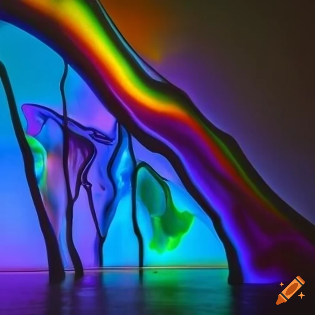 Colorful abstract sculpture with dramatic lighting on Craiyon