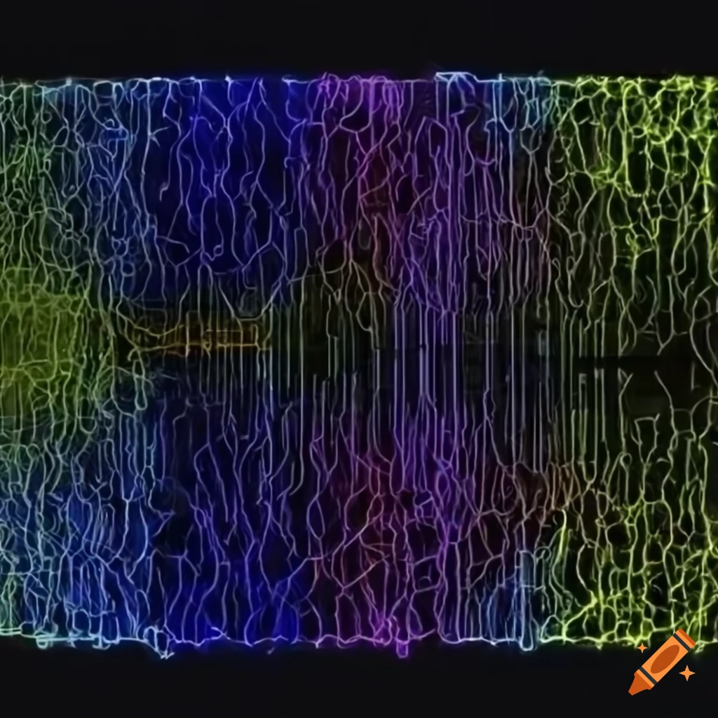 Schematic of a neural network architecture on Craiyon