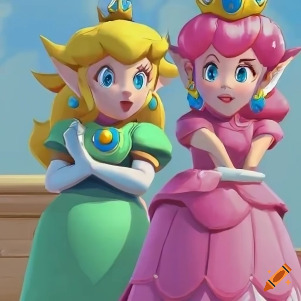 Link and princess peach in cosplay swap