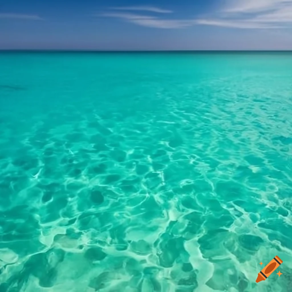 Bright turquoise water on Craiyon