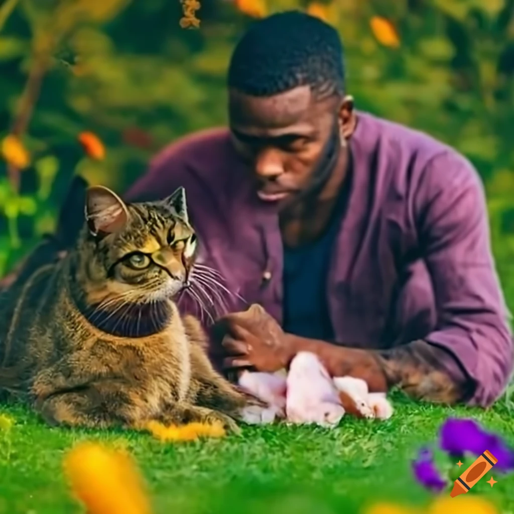 Young man grieving over his deceased cat