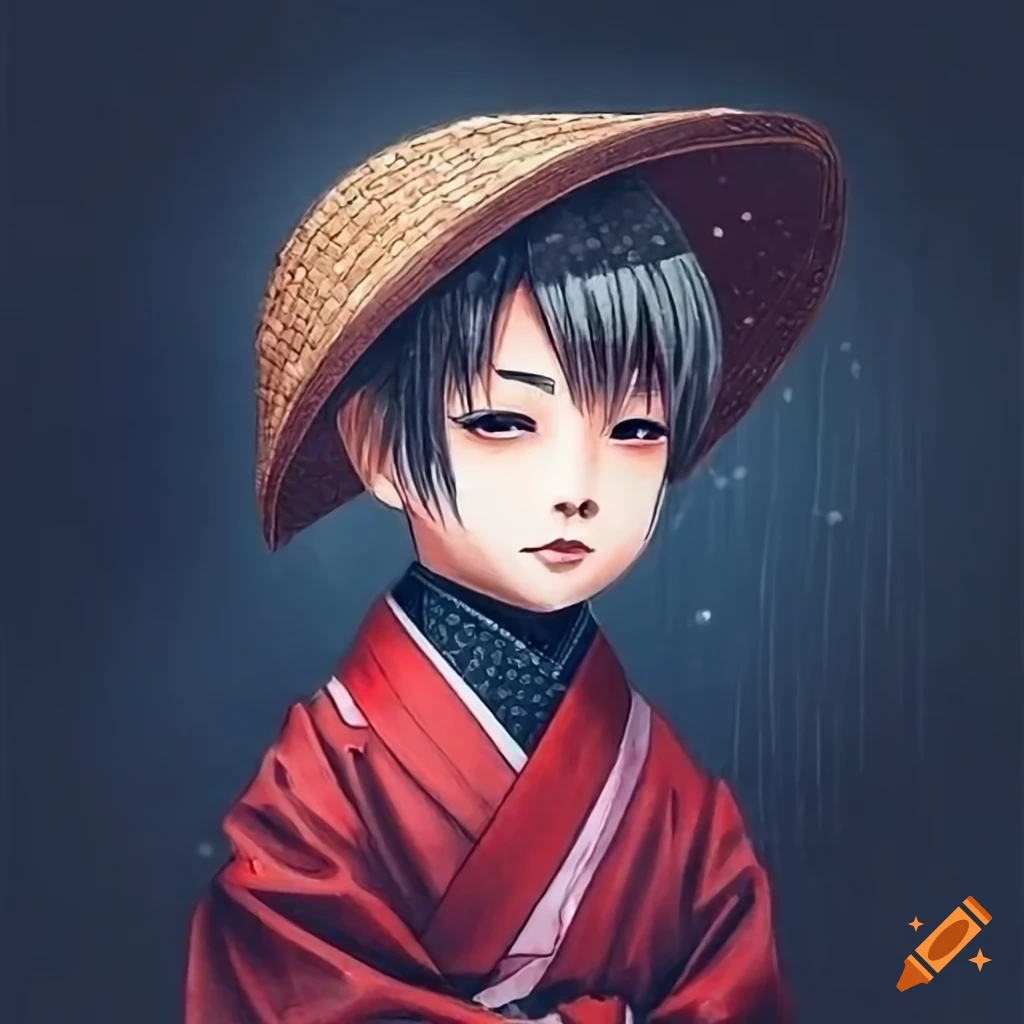 Vintage portrait of a young boy in traditional japanese attire on Craiyon