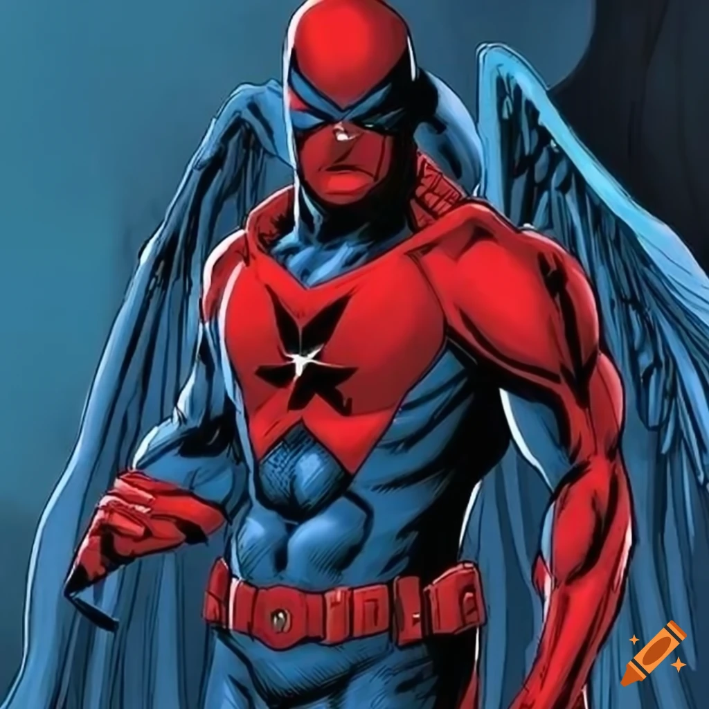 Nightingale Man - Marvel comics superhero in blue-red suit on Craiyon