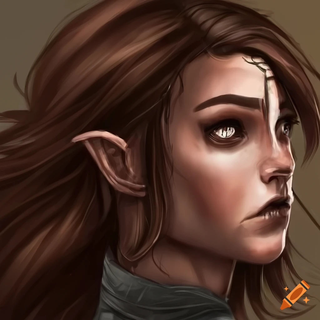 Portrait of a fierce dnd ranger woman on Craiyon