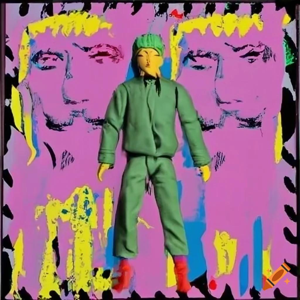 Andy warhol inspired artwork of action figures on Craiyon