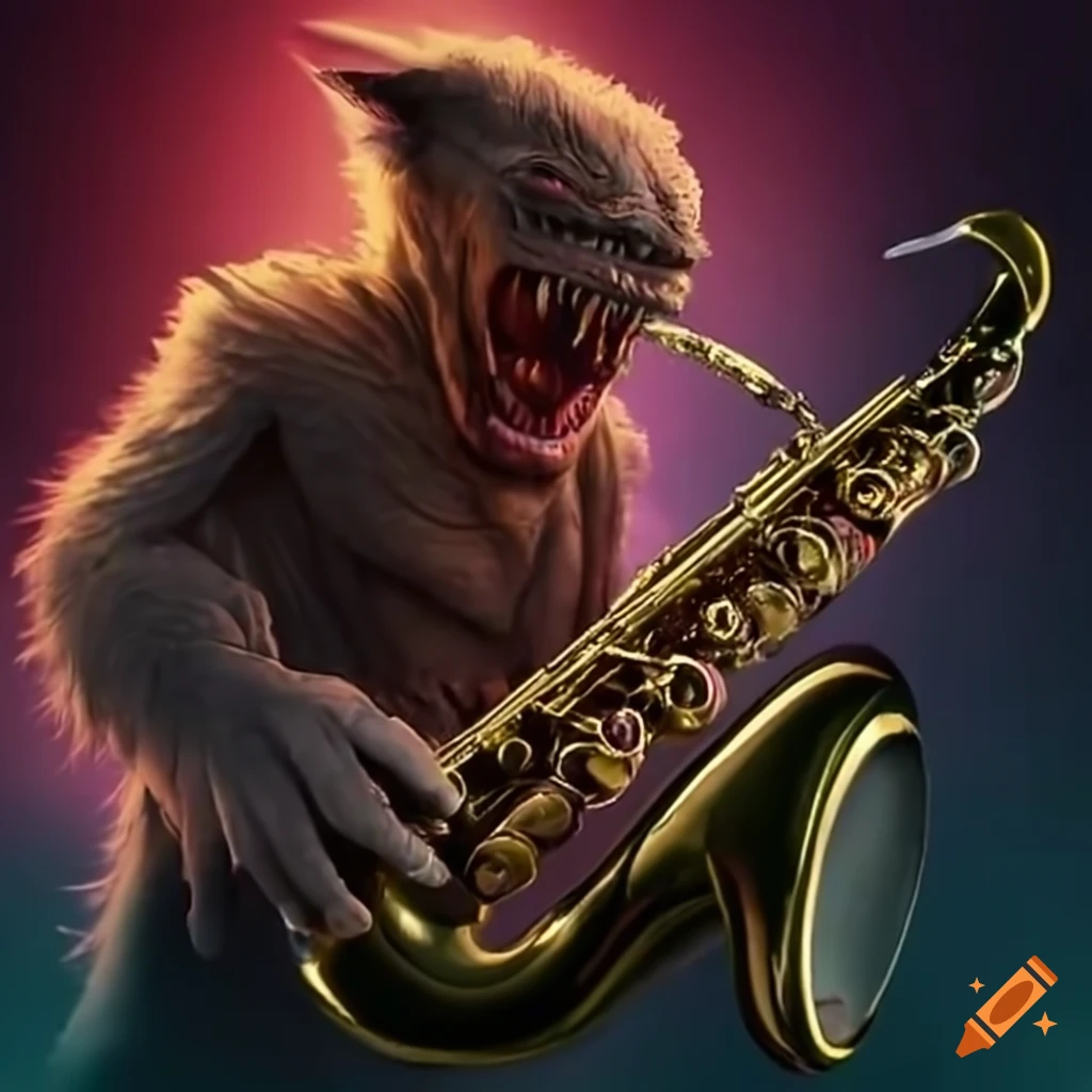 Image of a creature playing a saxophone on Craiyon