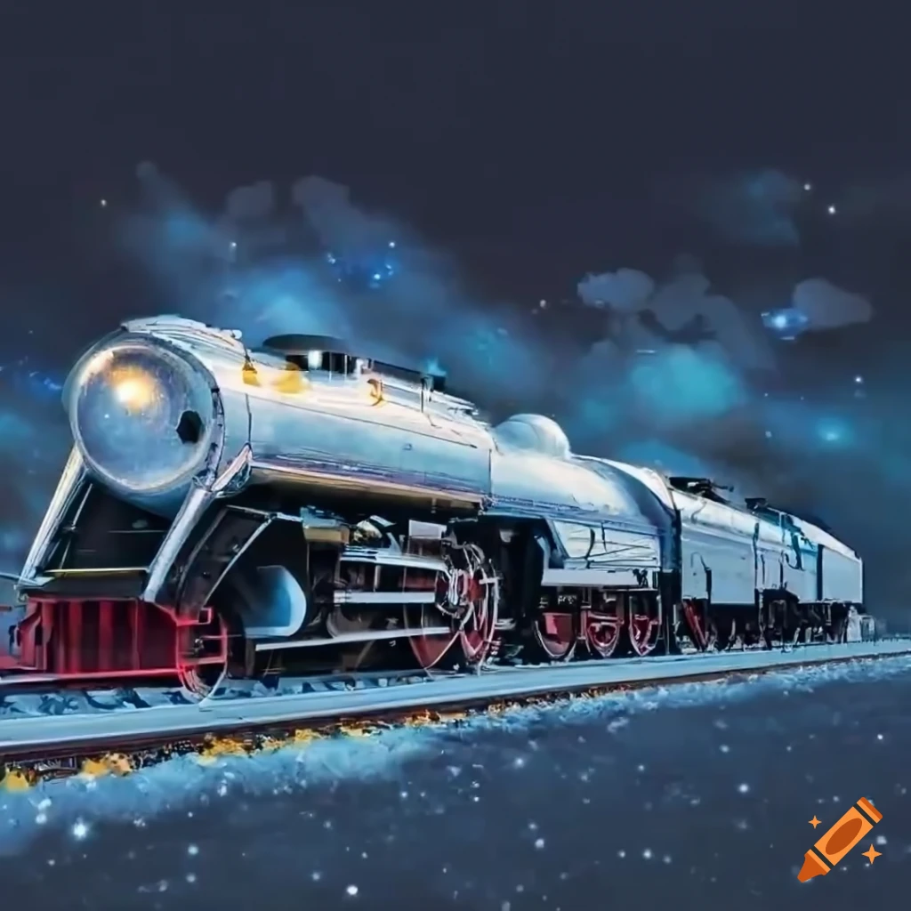 Powerful steam locomotive speeding through the mountains on Craiyon