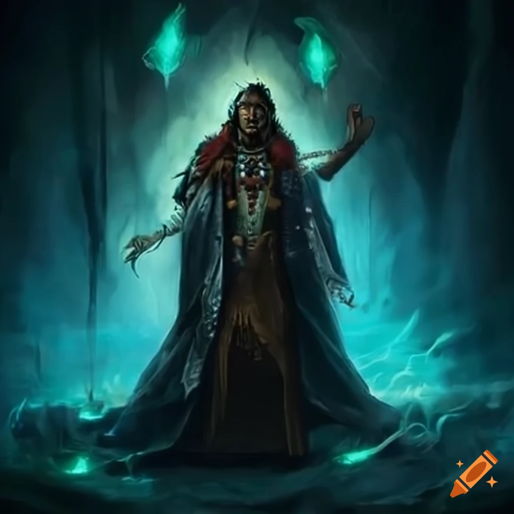 Art of a Native American sorcerer on Craiyon