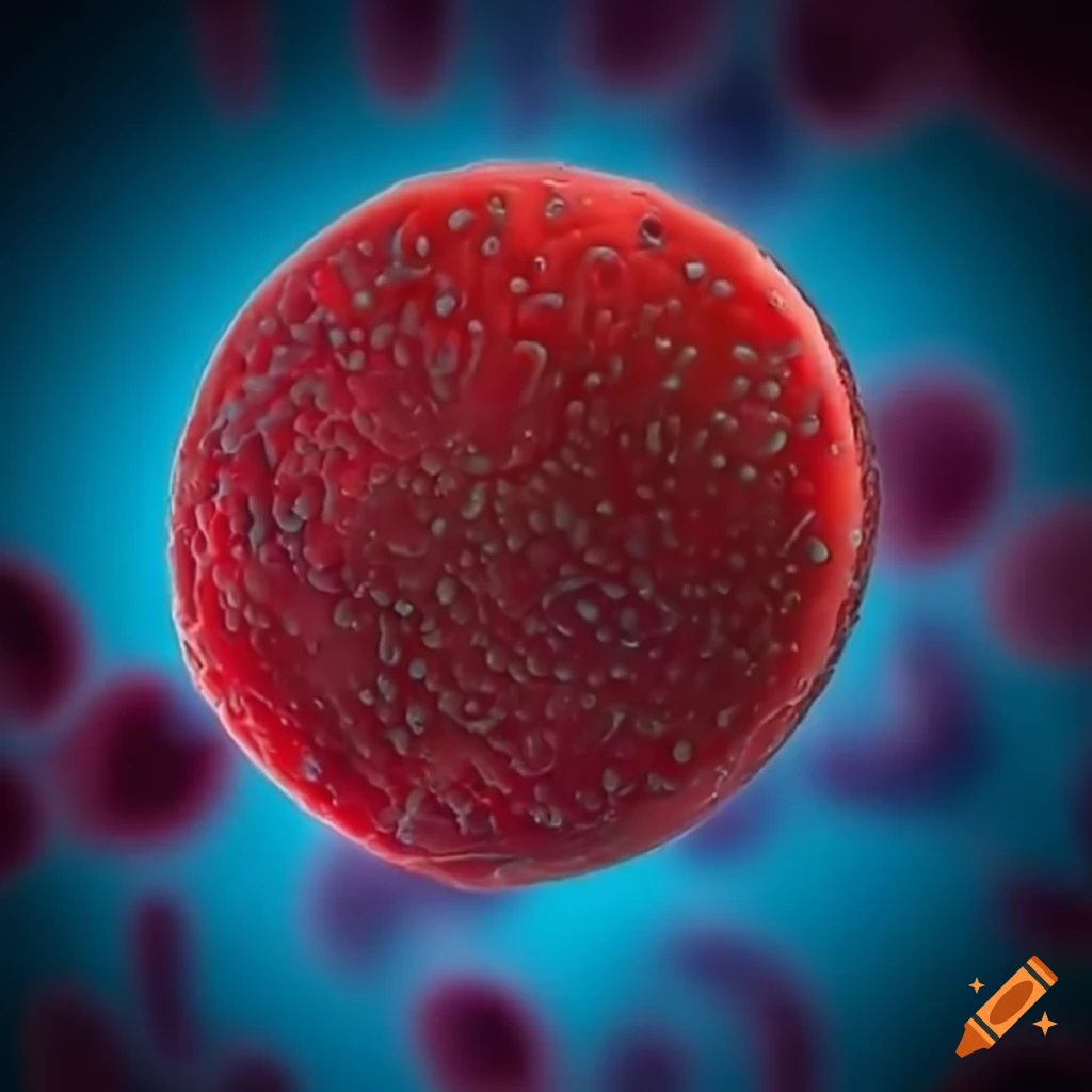 Microscopic image of red bacteria on Craiyon