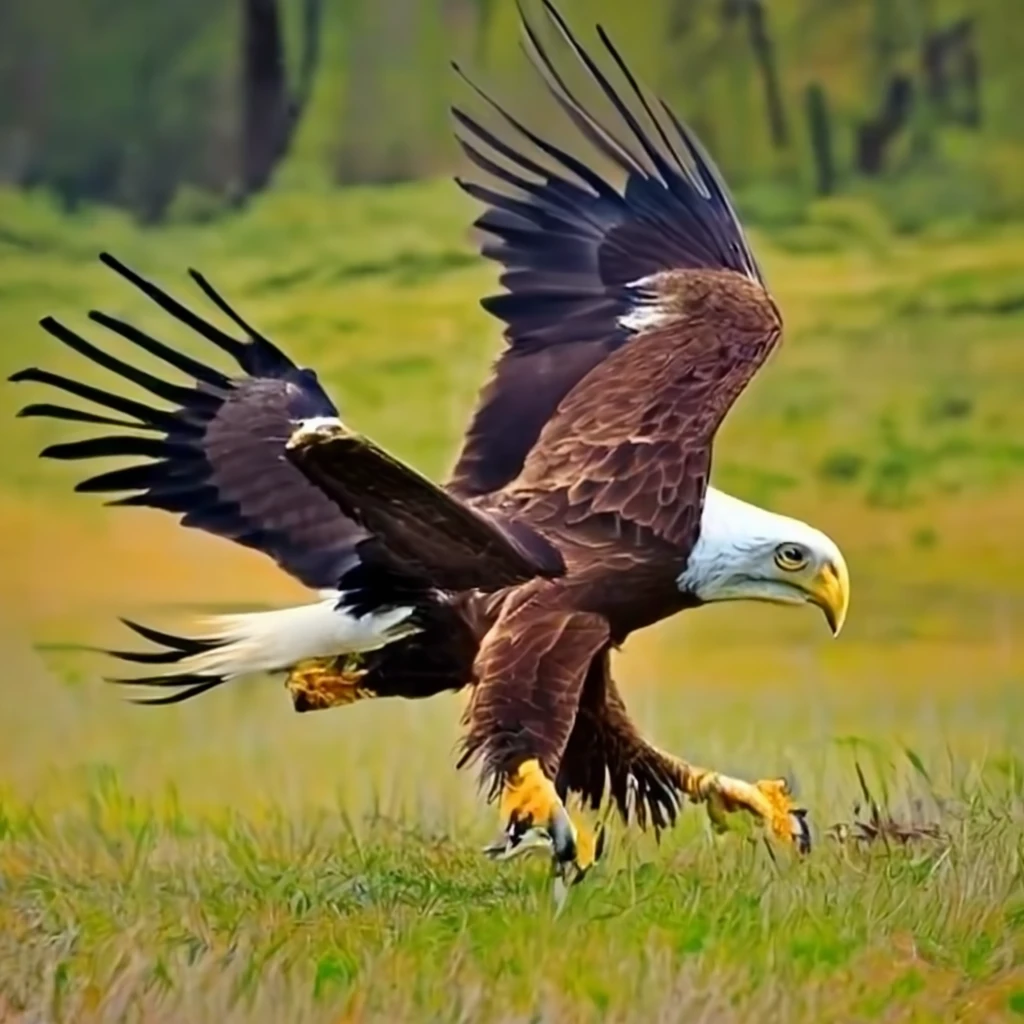 Eagle capturing its prey